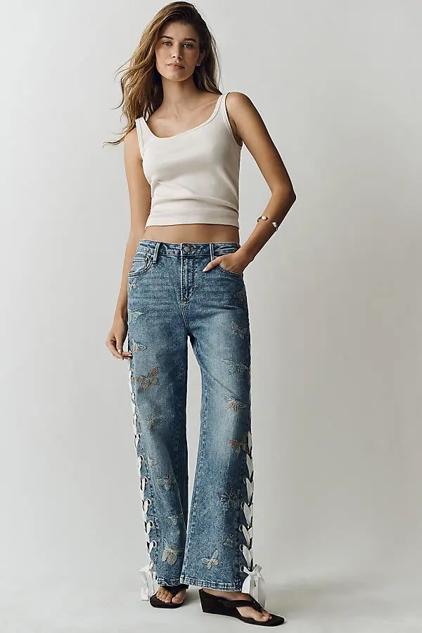 DRIFTWOOD Lacey High-rise Wide-leg Jeans