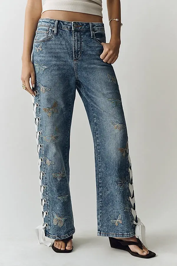 DRIFTWOOD Lacey High-rise Wide-leg Jeans