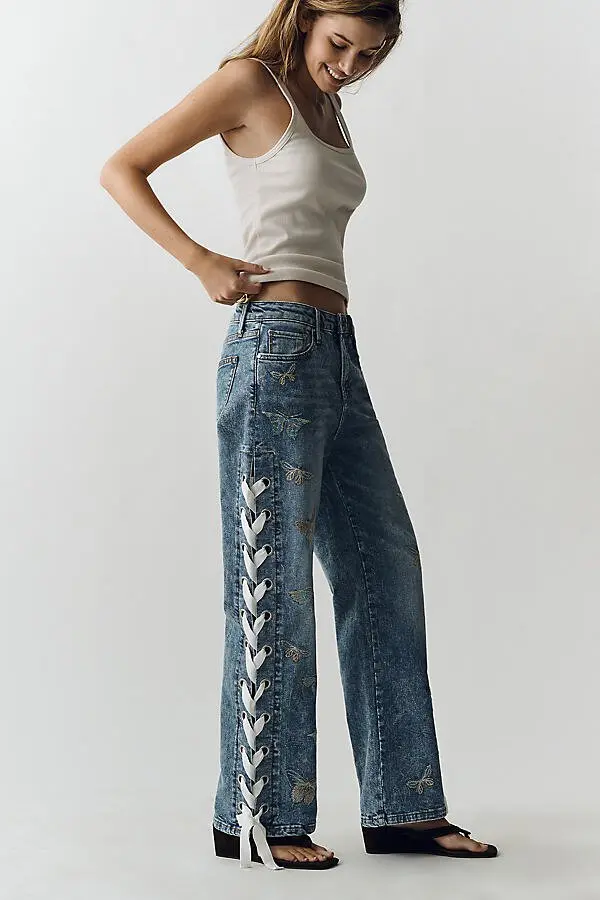 DRIFTWOOD Lacey High-rise Wide-leg Jeans