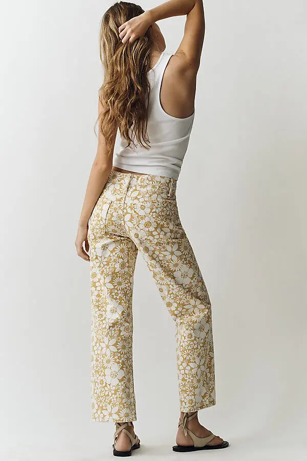 MOTHER Mid-rise Rambler Zip Ankle Jeans - Floral Notes