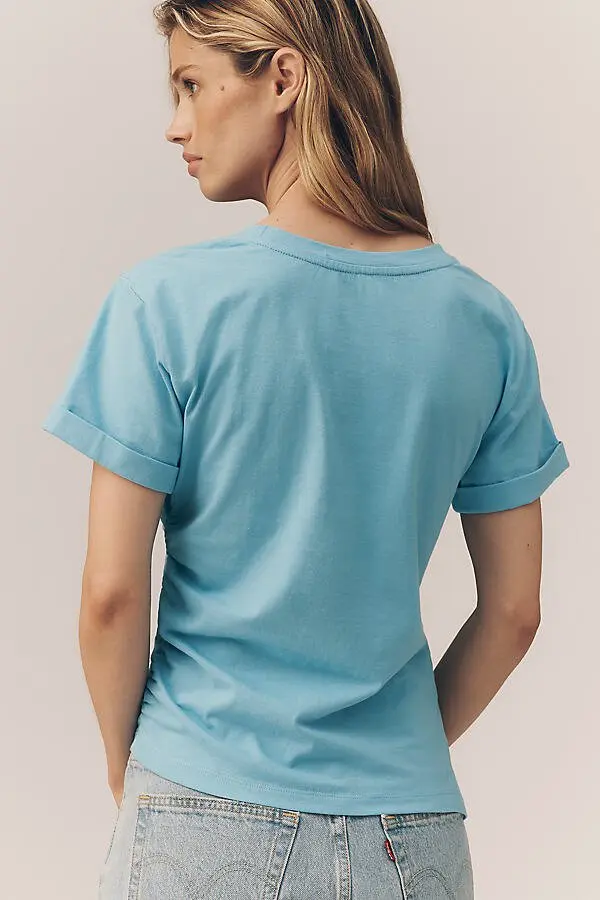 Anthropologie Ruched Asymmetric T-shirt
