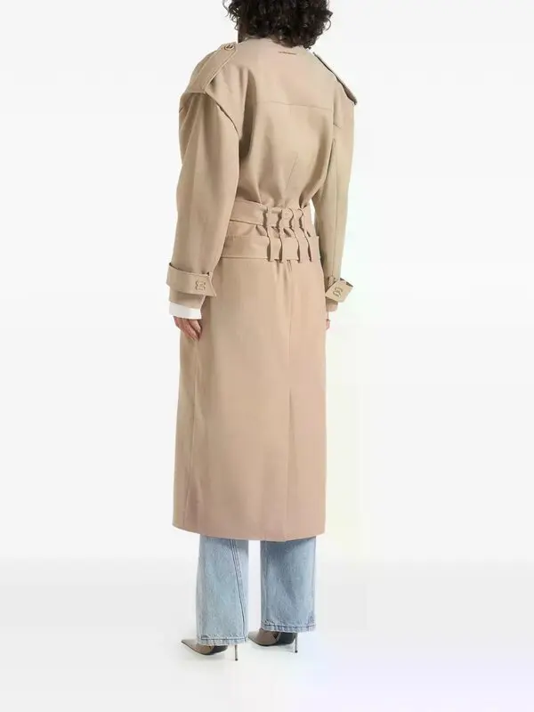 Manière De Voir Beige Double Belted Trench Coat