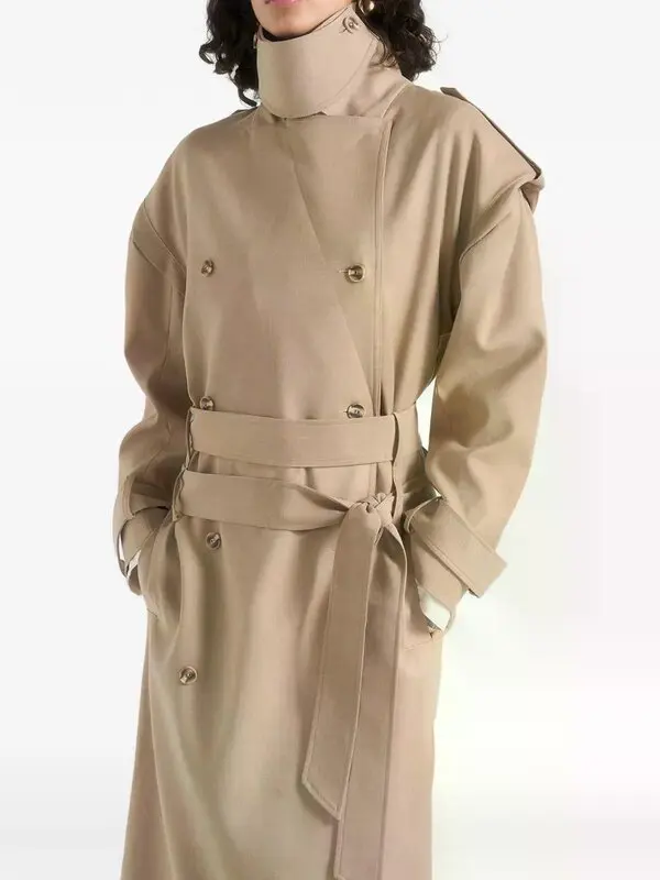 Manière De Voir Beige Double Belted Trench Coat