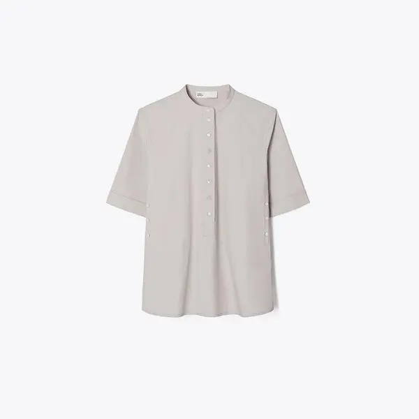 Tory Burch Cotton Chambray Camp Shirt