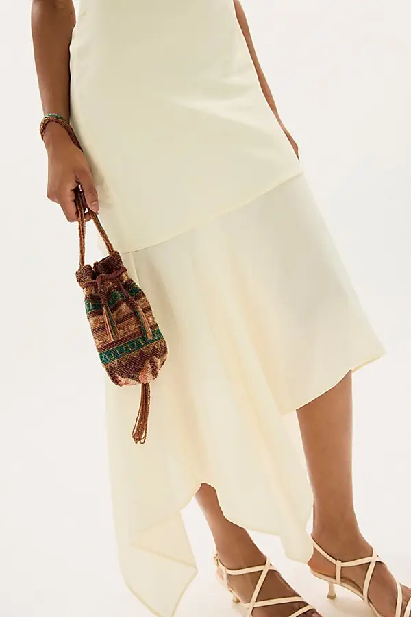 Free People Beaded Tassel Pouch - Black