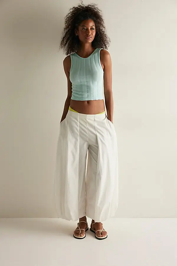 Free People Wide Awake Tank - Bleached Aqua