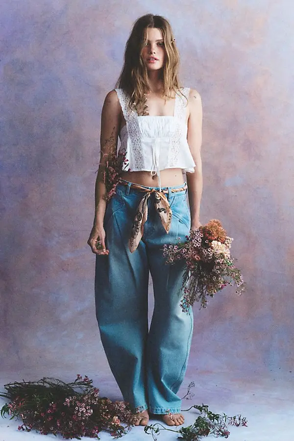 Free People We The Free Golden Hour Low-rise Trouser Jeans - Love Letter