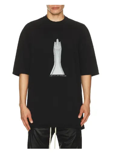 Rick Owens Sister Graphic Jumbo Short Sleeve T - Black & Milk