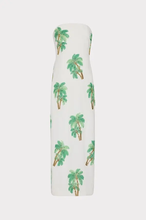 MILLY Clara Embroidered Maxi Dress - White