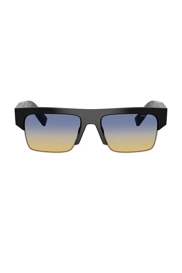 Prada Rectangle Sunglasses - Blue & Black