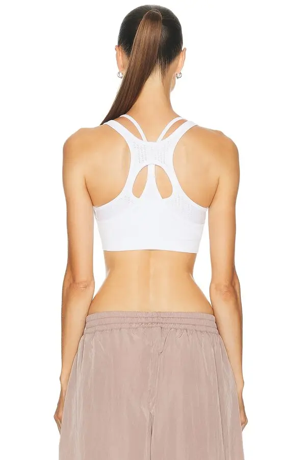 Beyond Yoga Seamless Double Layer Mesh Bra - White