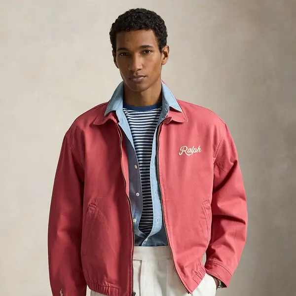 Ralph Lauren Big Fit Cotton Twill Jacket With Script Embroidery - Nantucket Red