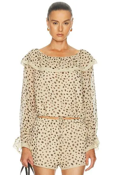 Posse Priscilla Blouse Print Silk - Cheetah