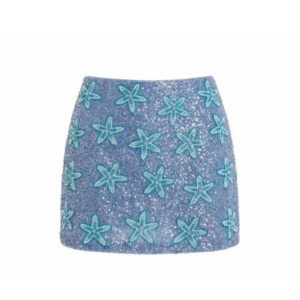 OCEANUS SWIMWEAR Starfish Embellished Mini Skirt