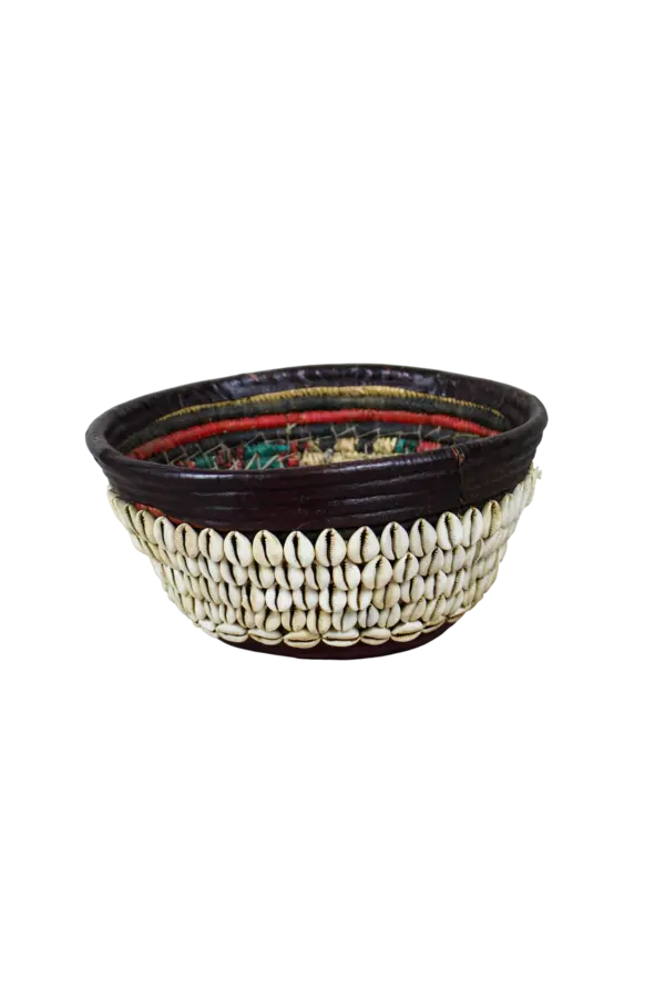 Botanical Boys Green / Brown / Red Vintage Hausa Bowl One Eight - Green/brown/red
