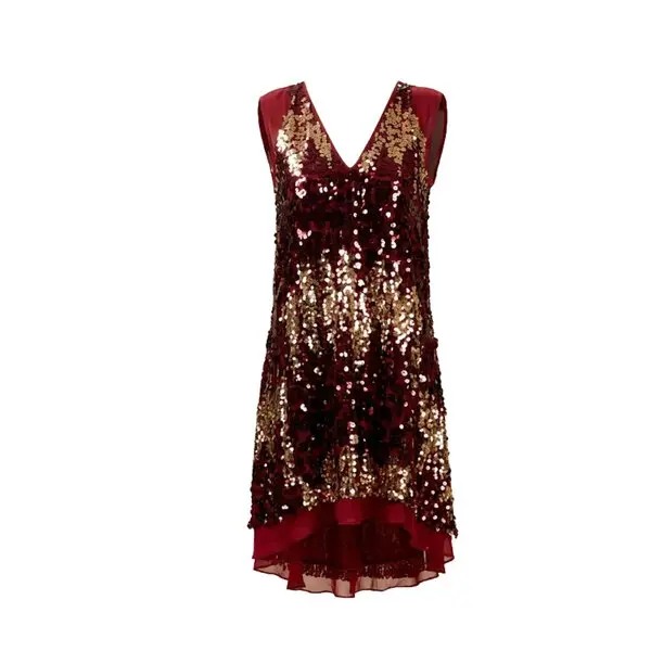 GLAM ON YOU Avery Sequined V-neck Dress
