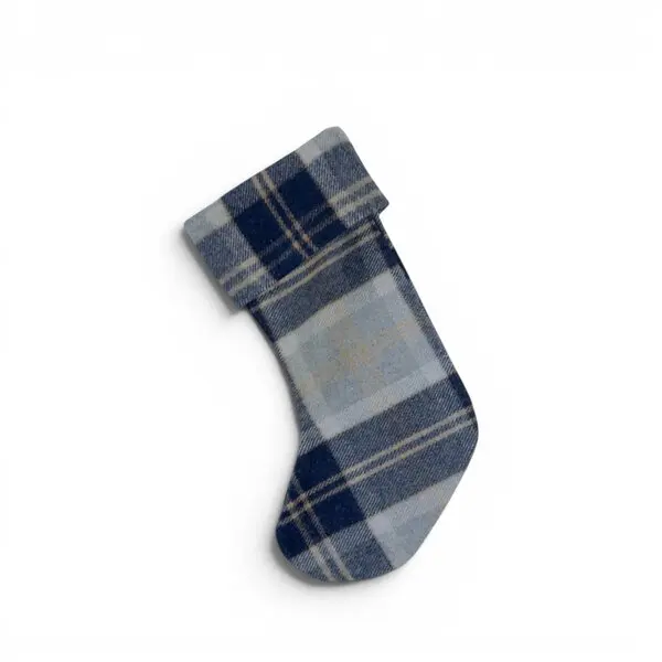 LOOM & COVE Silver Bannockbane 100% Wool Christmas Stocking - Grey