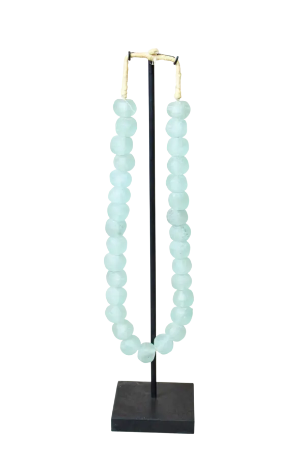 Botanical Boys Ghana Glass Beads Necklace Light Eight Five Twelfth - Blue