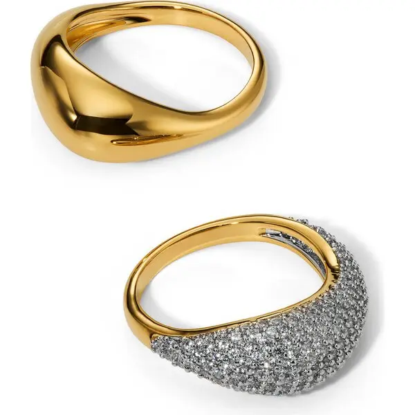 Nadri Gemini Set Of 2 Rings - Gold