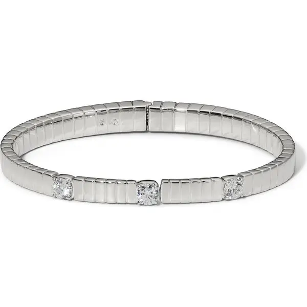 Nadri Delancey Hinge Bracelet With Cubic Zirconia - Rhodium