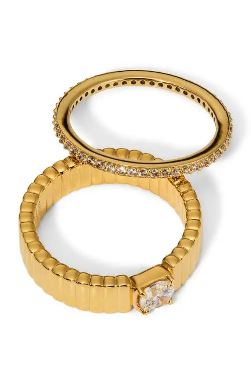 Nadri Delancey Set Of 2 Rings With Cubic Zirconia