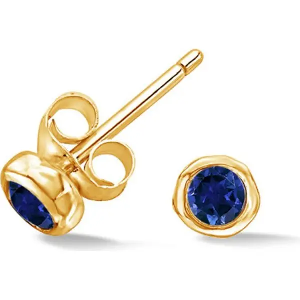 DOWER & HALL 18ct Sapphire Stud Earrings - Yellow Gold Vermeil