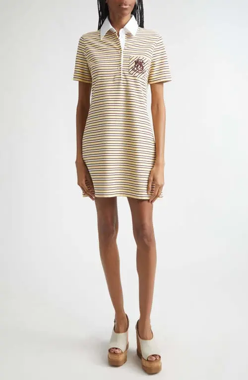 Stella McCartney Embroidered Crest Stripe Polo Dress - Multicolor