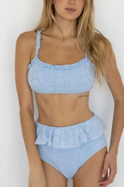 Geode Swimwear Azure Bikini Top - Blue