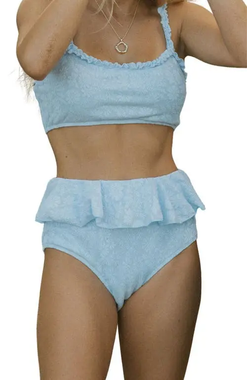 Geode Swimwear Azure High Waisted Bottoms - Blue