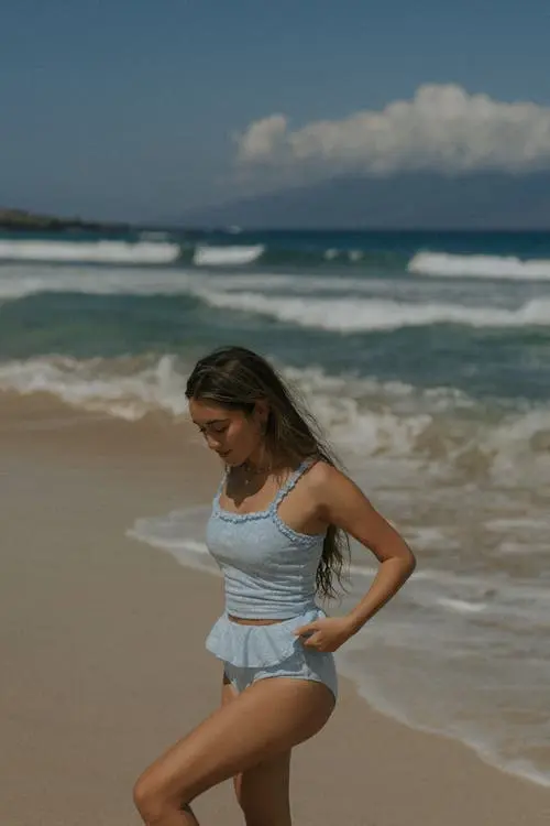 GEODE SWIMWEAR Azure High Waisted Bottoms