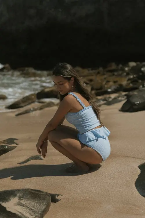 GEODE SWIMWEAR Azure High Waisted Bottoms