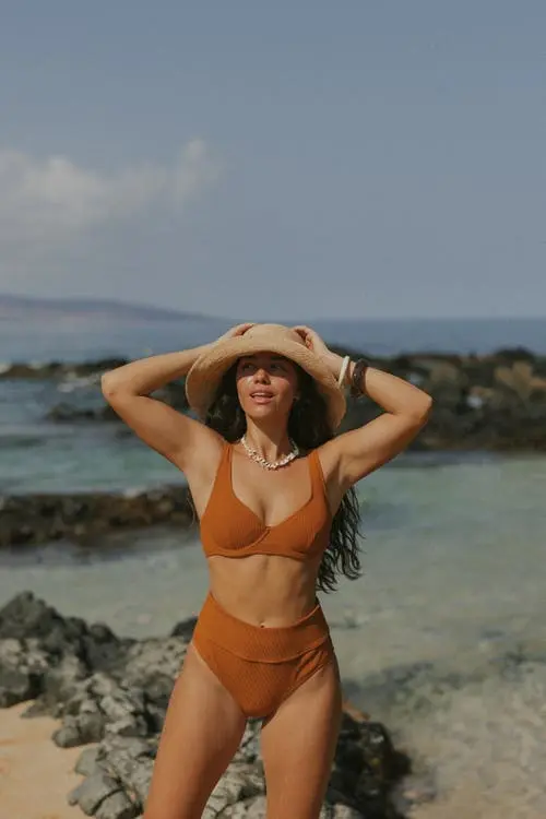 Geode Swimwear Ember V-neck Bikini Top