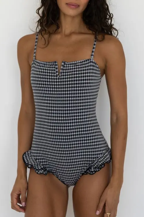 Geode Swimwear Caroline One Piece Swimsuit - Black