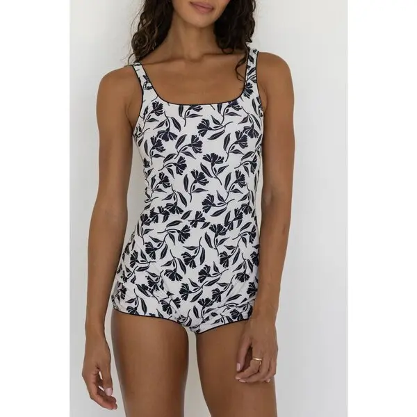 Geode Swimwear Aruba Open Back Bodysuit - White