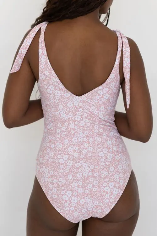 Geode Swimwear Blush Floral One Piece Swimsuit