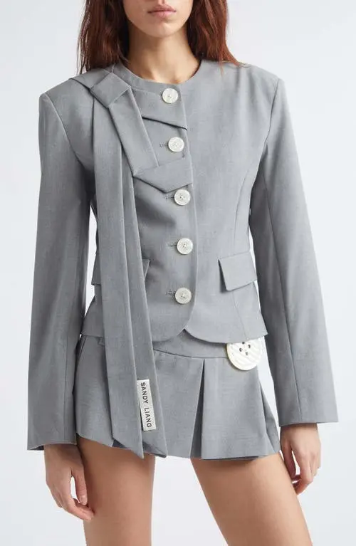 Sandy Liang Briar Tie Stretch Suiting Jacket