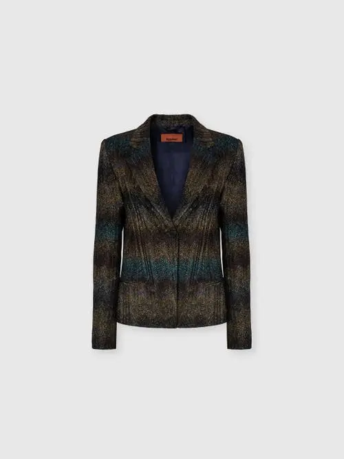Missoni Slim Fit Viscose Lamé Snake Motif Blazer