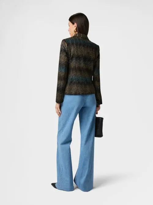 Missoni Slim Fit Viscose Lamé Snake Motif Blazer
