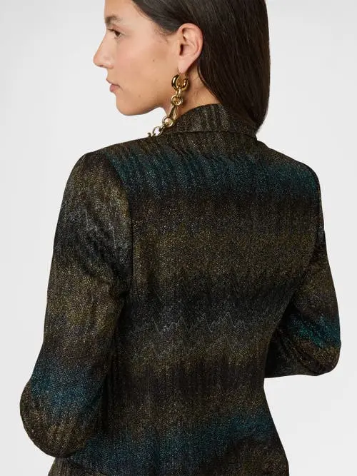 Missoni Slim Fit Viscose Lamé Snake Motif Blazer