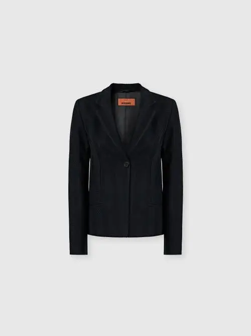 Missoni Single-breasted Blazer In Cotton And Viscose Tone-on-tone Zigzag