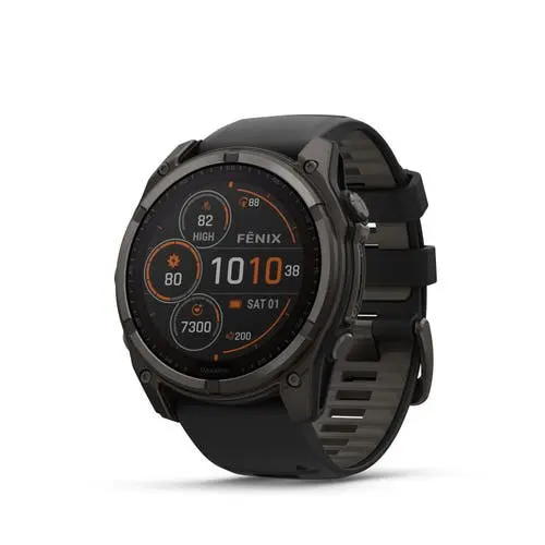 GARMIN Fēnix 8 51mm Sapphire Solar Gps Smartwatch - Black/pebble Gray Band