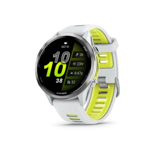 GARMIN Forerunner 970 Smartwatch With Amoled Display And Titanium Bezel - Whitestone Amp Yellow