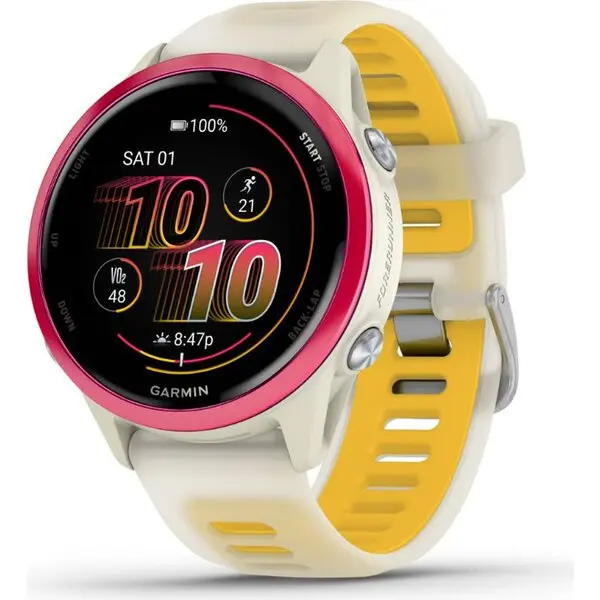 GARMIN Forerunner 570 42mm Watch With Amoled Display - Translucent Bone/mango