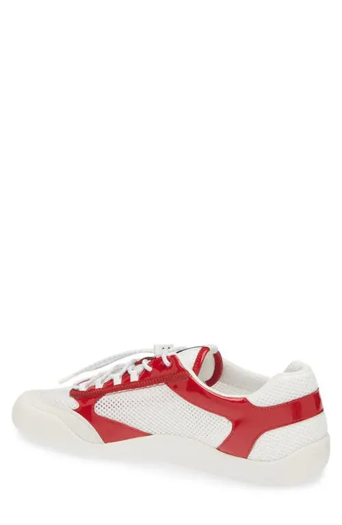 Prada Speedrock Mixed Media Sneakers - Rosso