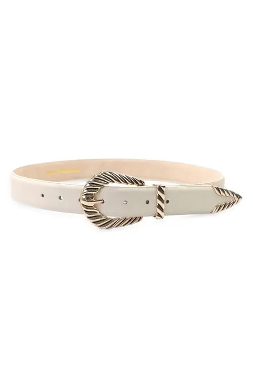 PETIT MOMENTS Faux Leather Belt With Twisted Buckle - Cream/gold