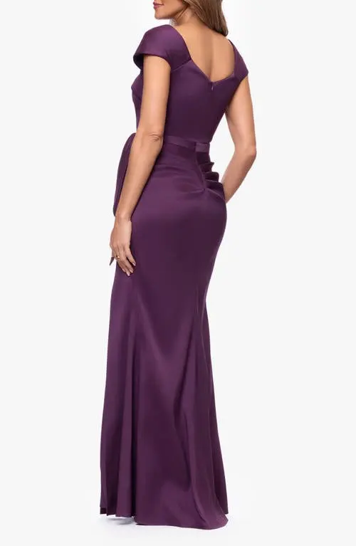 XSCAPE EVENINGS Asymmetric Neck Stretch Mikado Gown