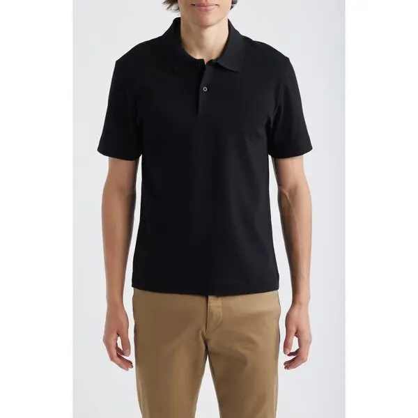 Vince Peach Cotton Jersey Polo Shirt - Black