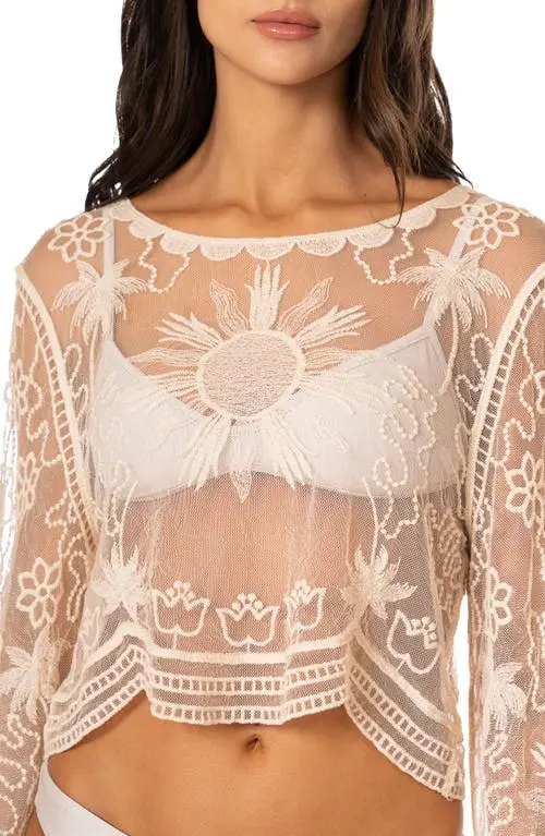 MAAJI Sunroot Suneny Sheer Embroidered Cover-up Top