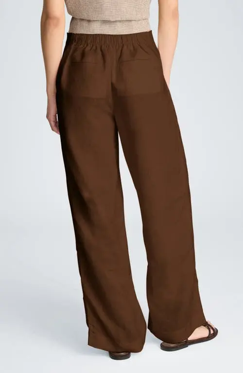 KENNETH COLE Linen Blend Wide Leg Pull-on Pants