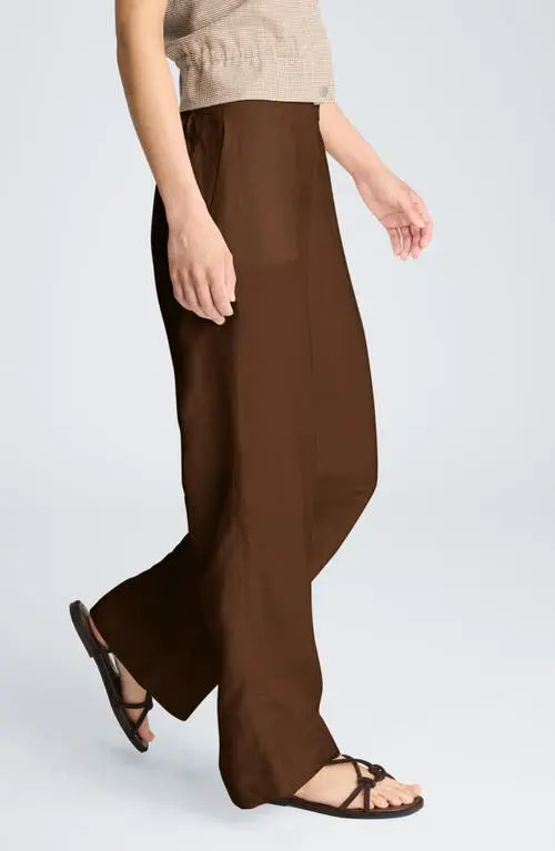 KENNETH COLE Linen Blend Wide Leg Pull-on Pants